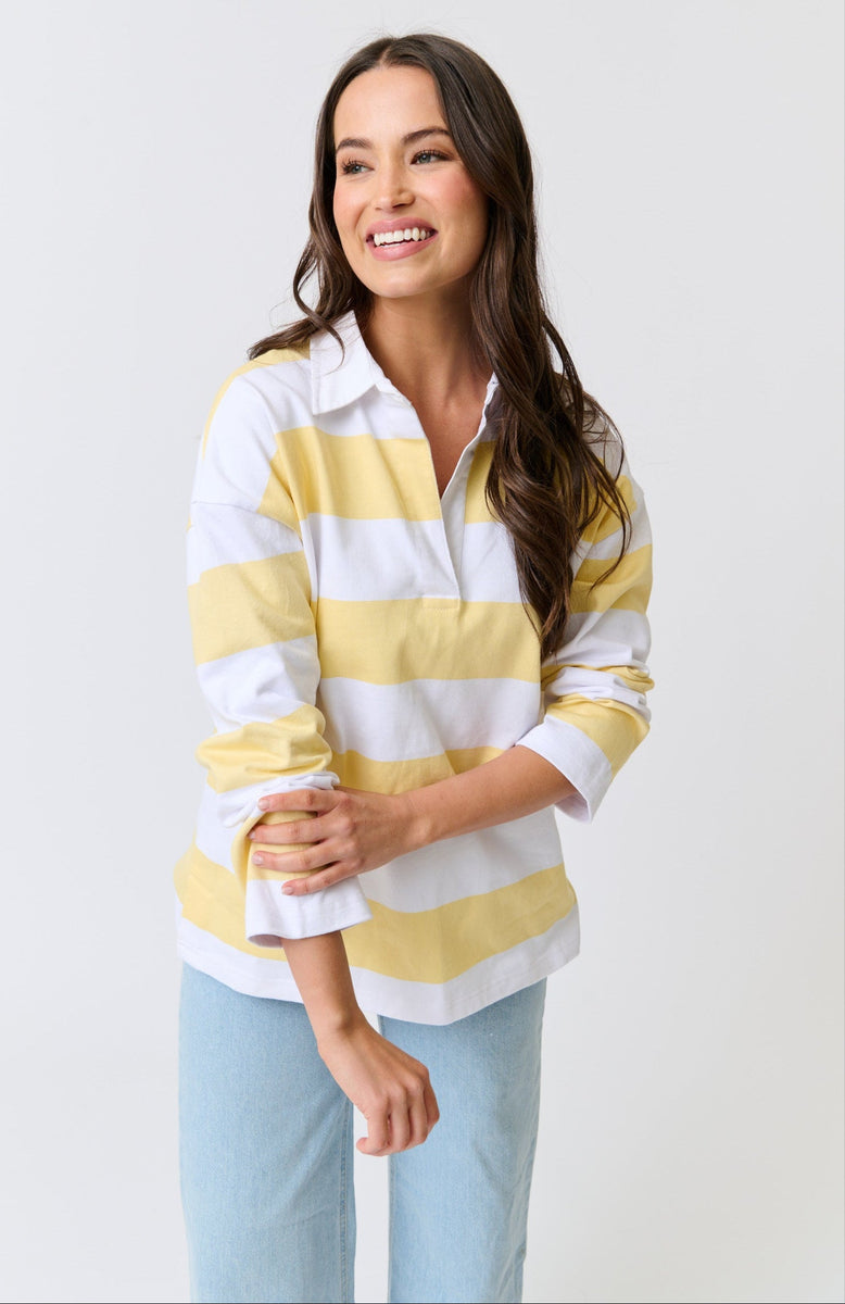Cartel & Willow Lily Rugby Shirt - Banana Stripe – Alabaster Store
